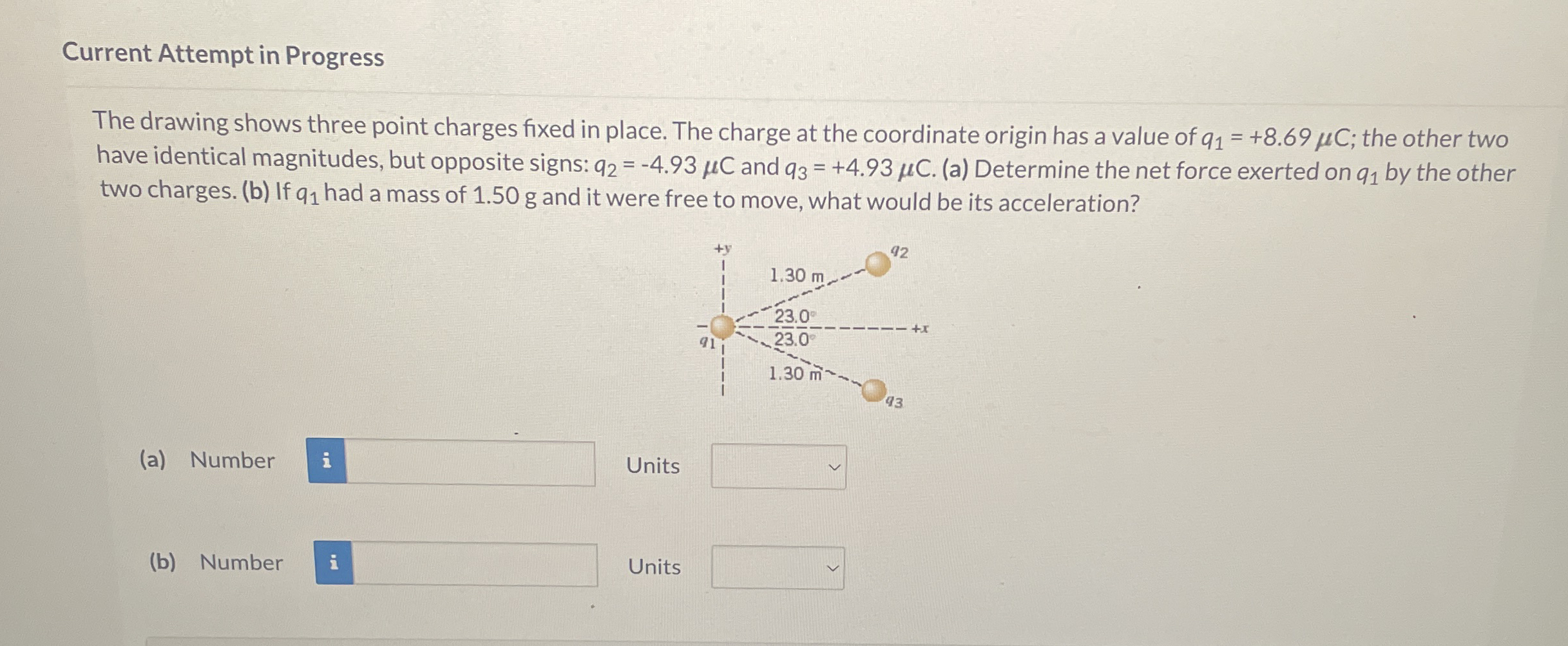 Solved Current Attempt in ProgressThe drawing shows three | Chegg.com