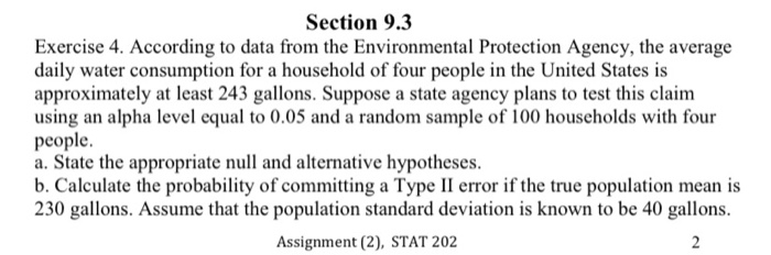 Solved Section 9.3 Exercise 4. According to data from the | Chegg.com