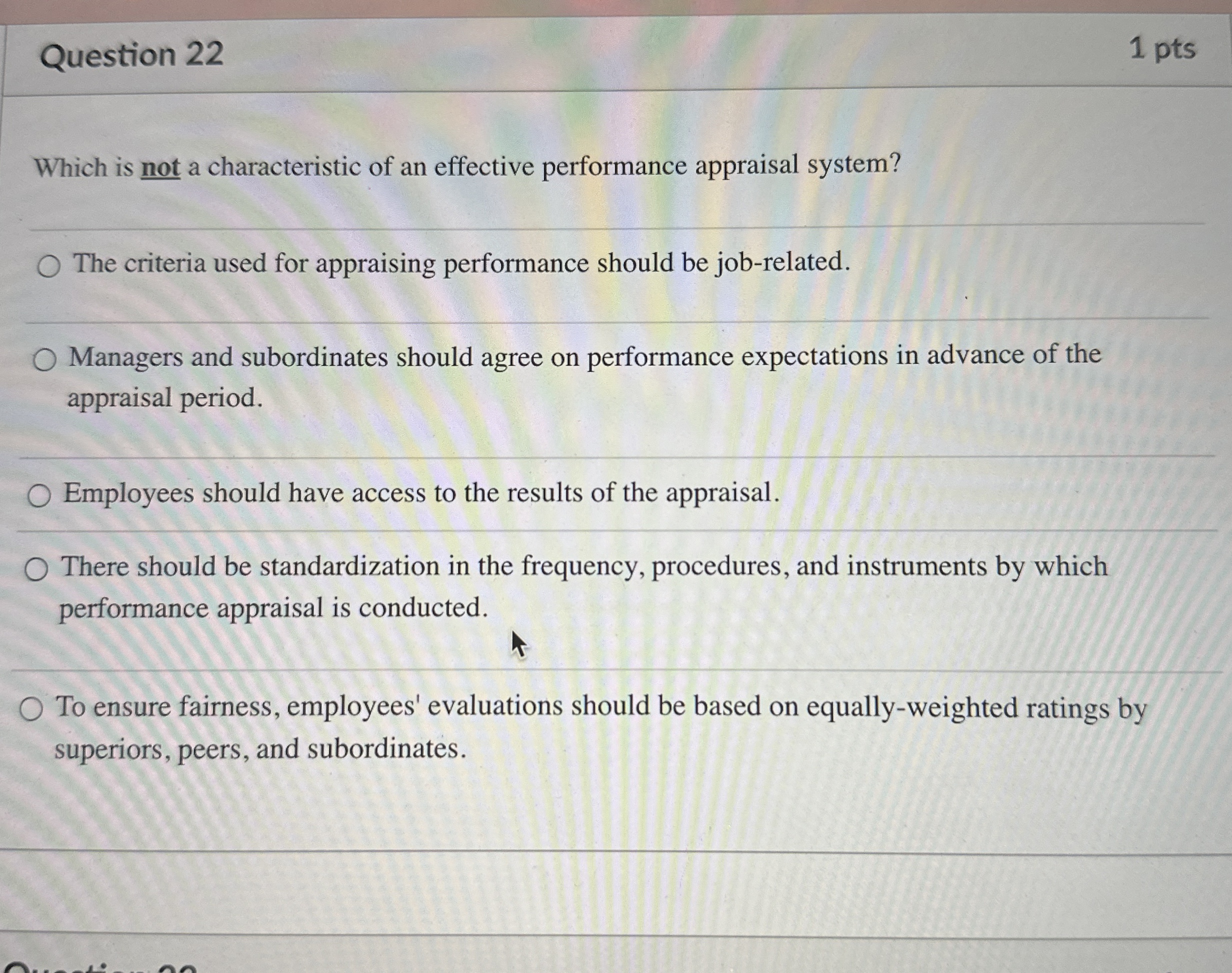 Solved Question 221 ﻿ptsWhich is not a characteristic of an | Chegg.com