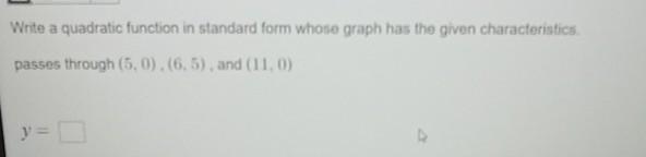 Solved Write a quadratic function in standard form whose | Chegg.com