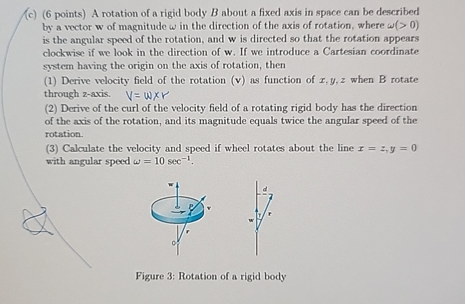 Solved (c) (6 ﻿points) ﻿A rotation of a rigid body B ﻿about | Chegg.com