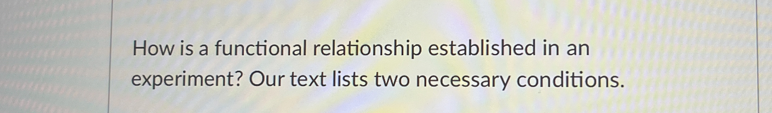 Solved How is a functional relationship established in | Chegg.com
