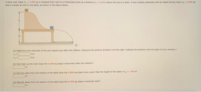 Solved A block with mass m1 = 0.400 kg is released from | Chegg.com