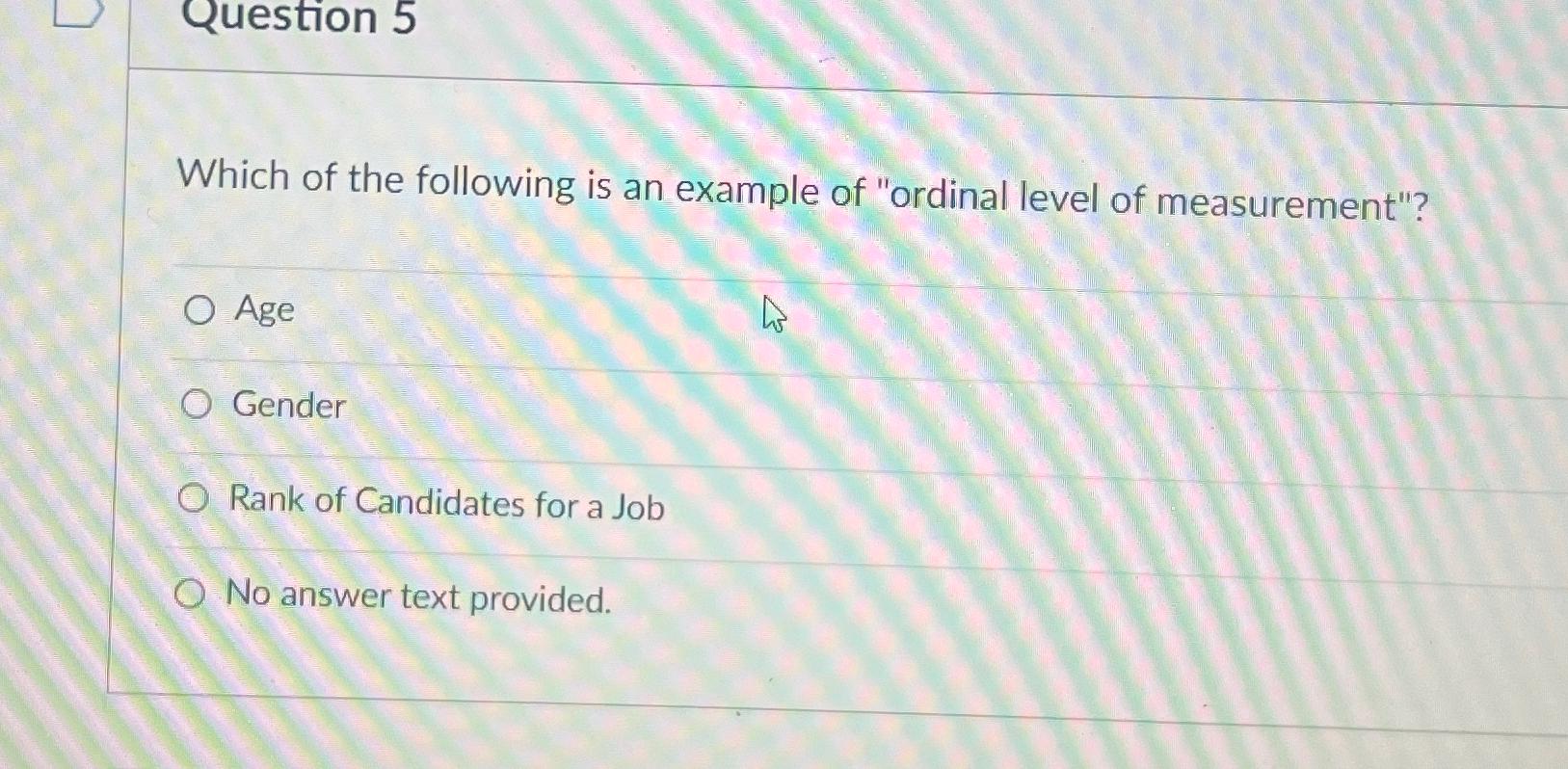 Question 5Which of the following is an example of | Chegg.com