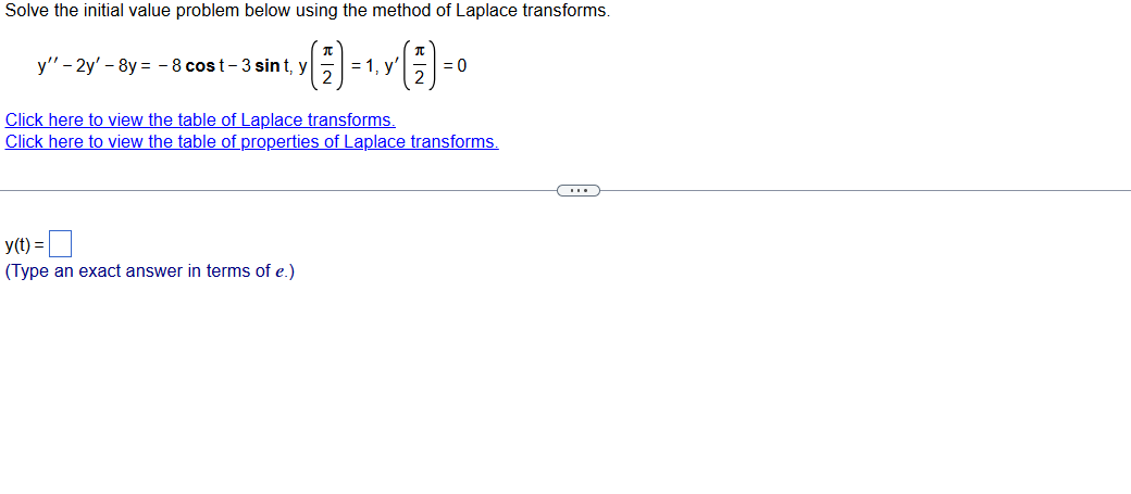 Solved Solve the initial value problem below using the | Chegg.com