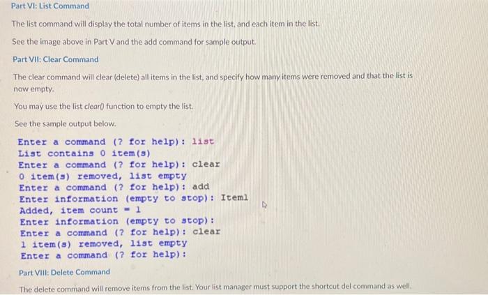 Solved Create a file called p7-list-manager.py for your list | Chegg.com