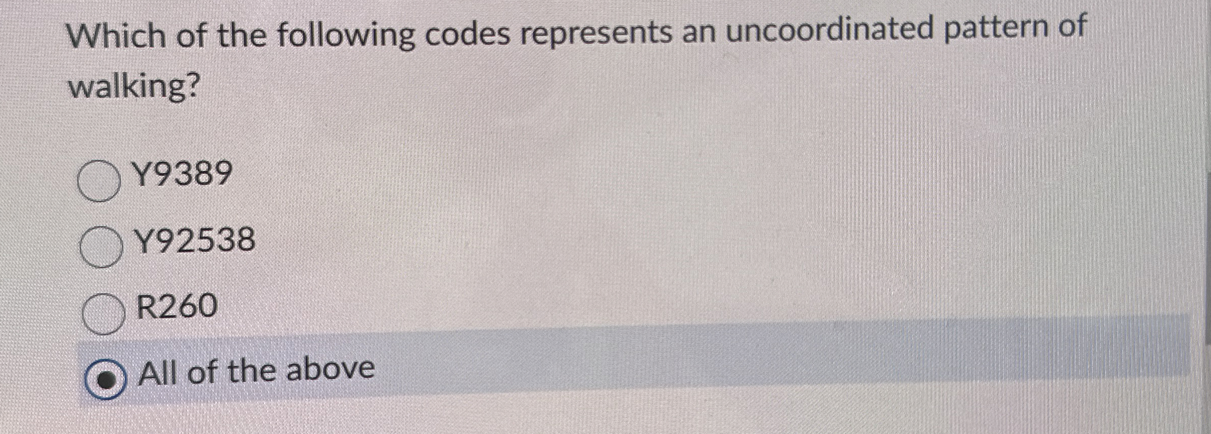 Solved Which of the following codes represents an | Chegg.com