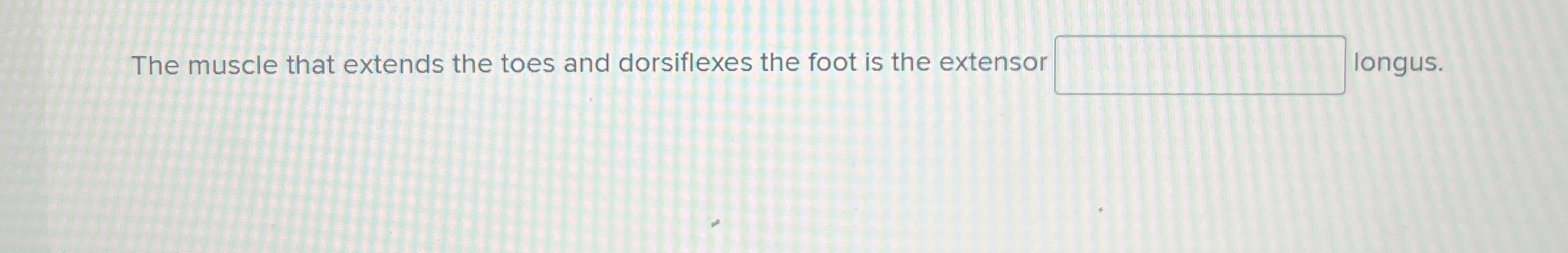 The muscle that extends the toes and dorsiflexes the | Chegg.com
