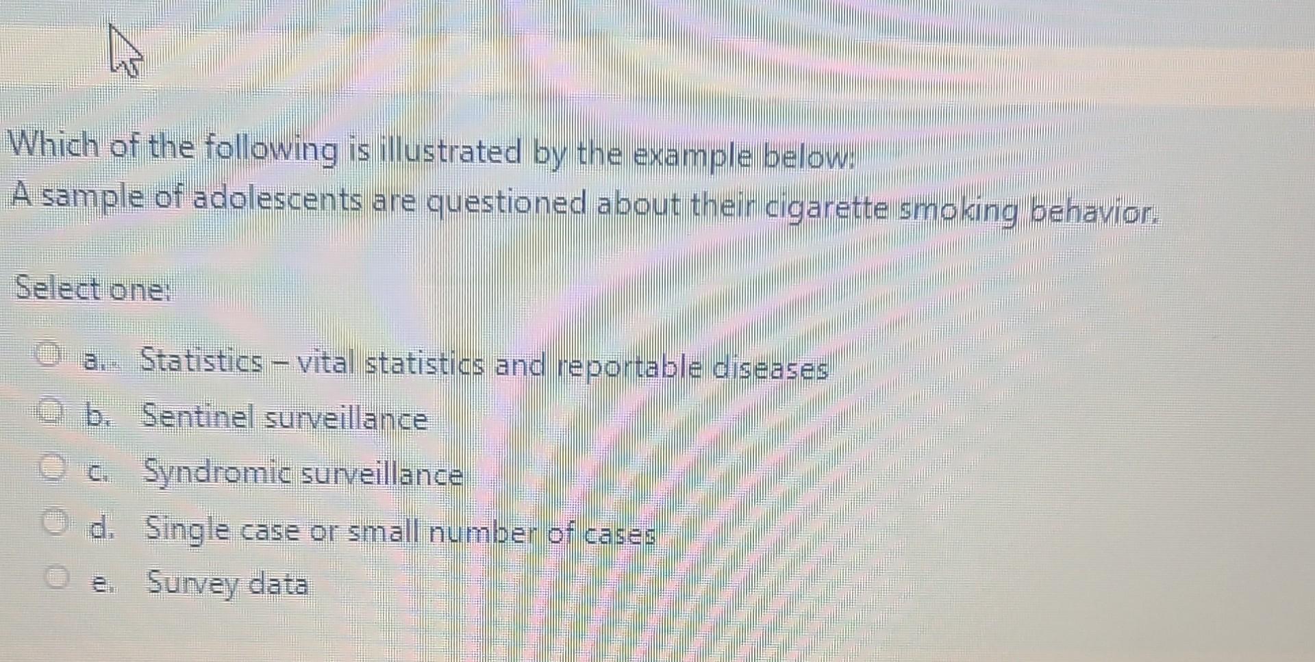 Solved Which of the following is illustrated by the example | Chegg.com