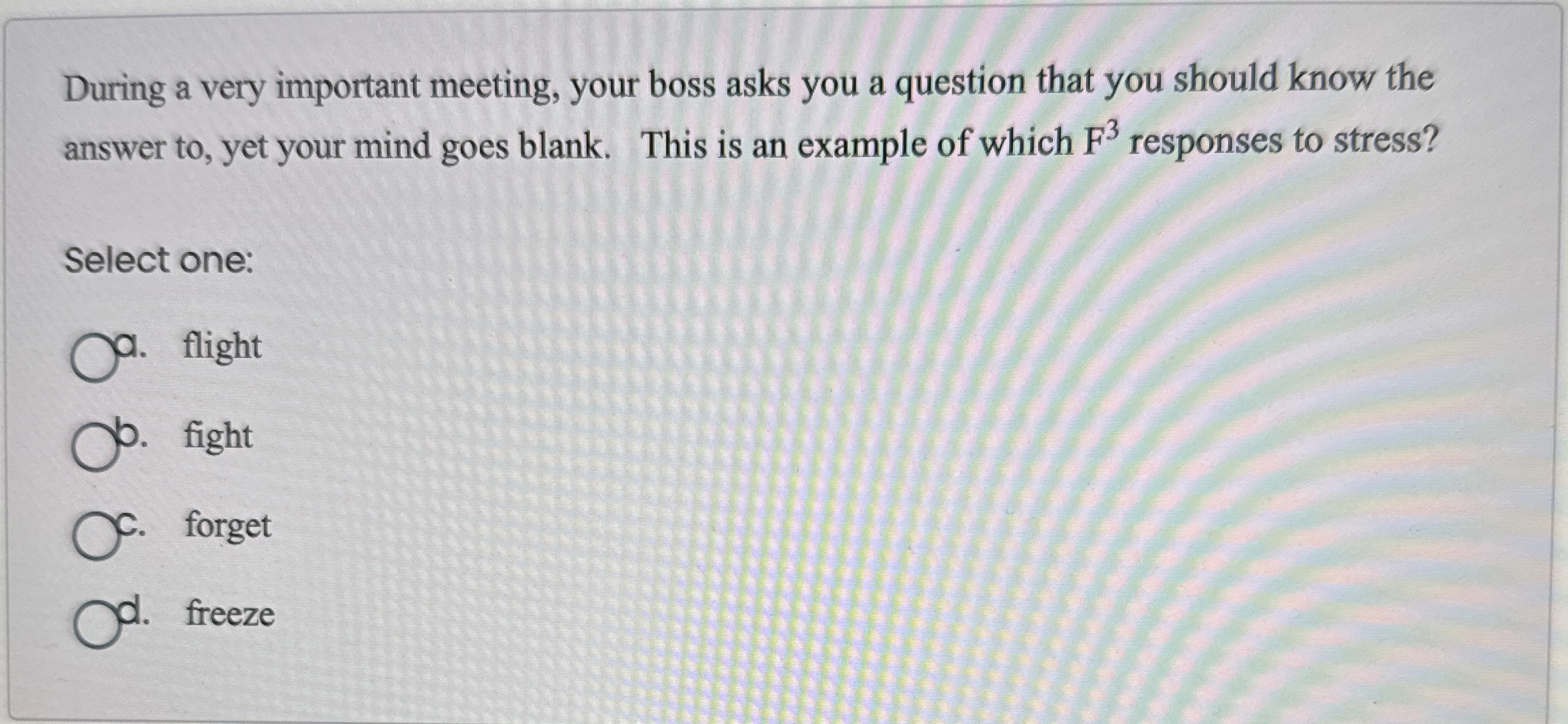 Solved During a very important meeting, your boss asks you a | Chegg.com
