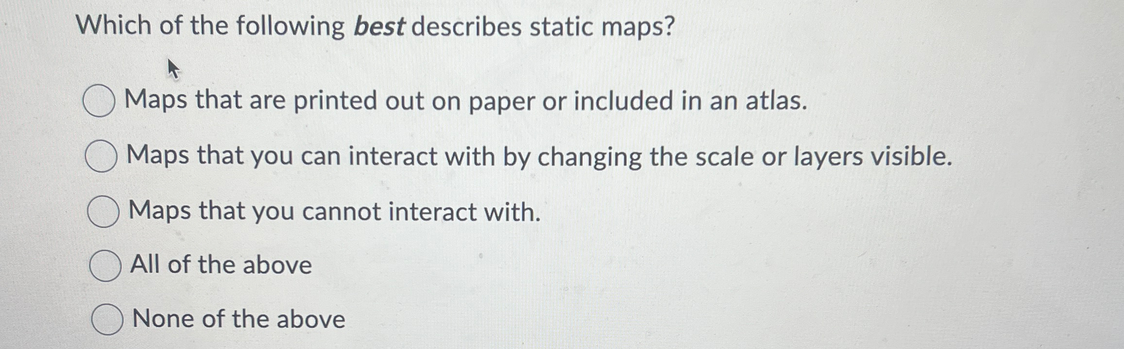 Solved Which of the following best describes static | Chegg.com