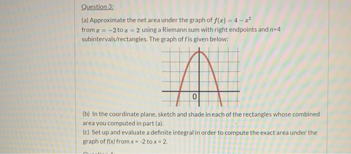 Solved Question 3: (a) Approximate the net area under the | Chegg.com