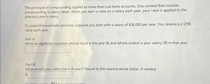 Solved The principal of compounding applies to more than | Chegg.com