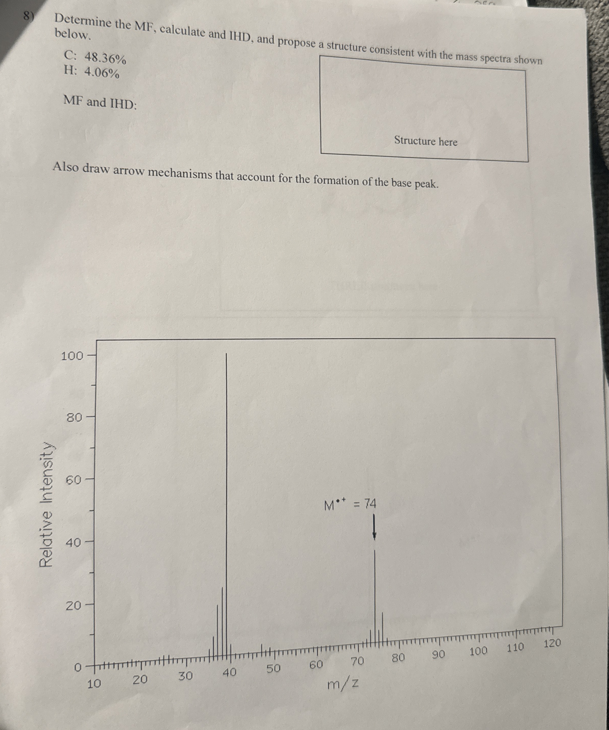 Solved Determine the MF, ﻿calculate and IHD, and propose a | Chegg.com