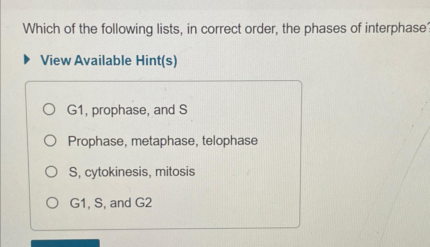 Solved Which of the following lists, in correct order, the | Chegg.com