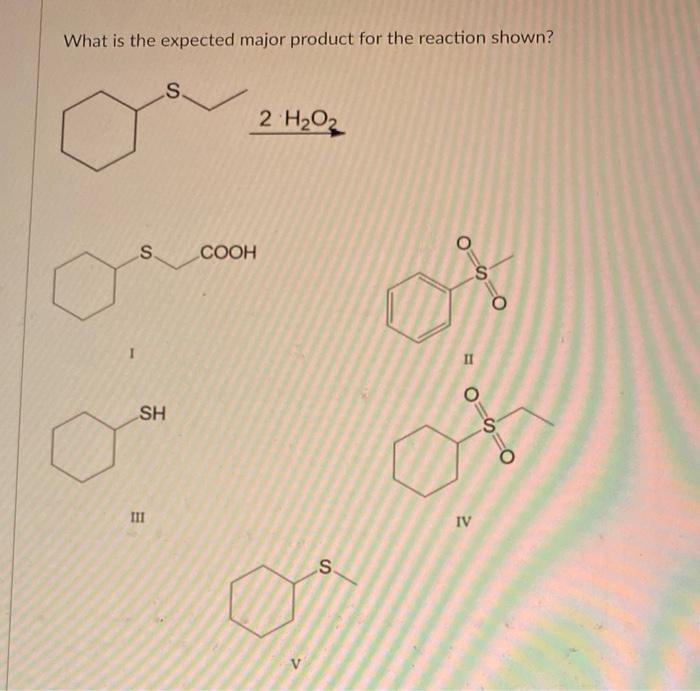 Solved What is the expected major product for the reaction | Chegg.com