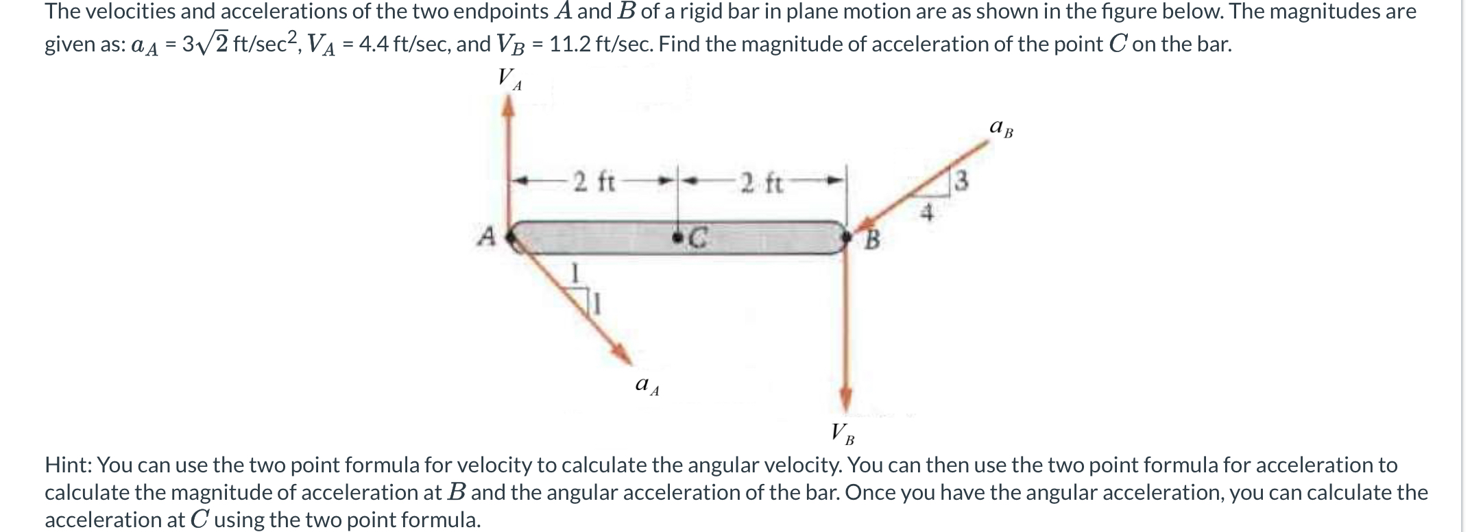 Solved The velocities and accelerations of the two endpoints | Chegg.com