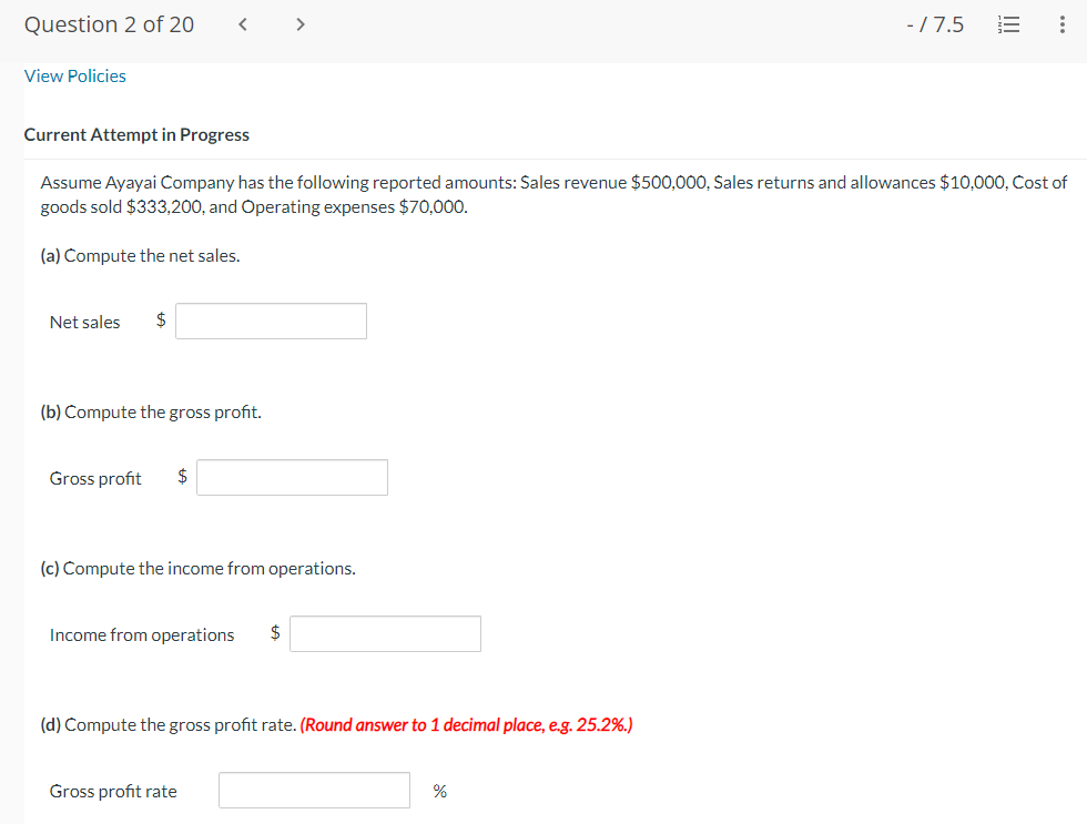 Solved View PoliciesCurrent Attempt in ProgressAssume Ayayai | Chegg.com