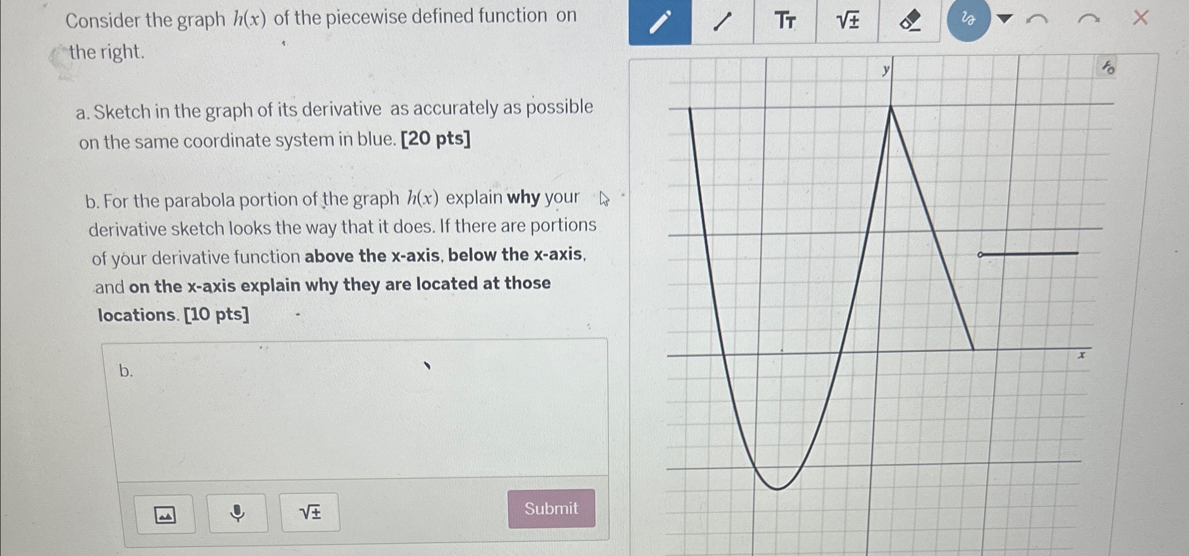 Solved Consider the graph h(x) ﻿of the piecewise defined | Chegg.com