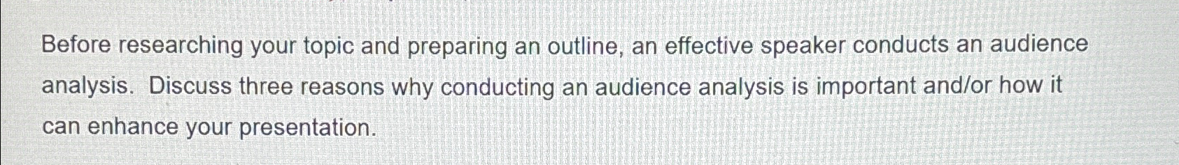 Before researching your topic and preparing an | Chegg.com