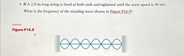 Solved 9. III A 2.0 -m-long string is fixed at both ends and | Chegg.com