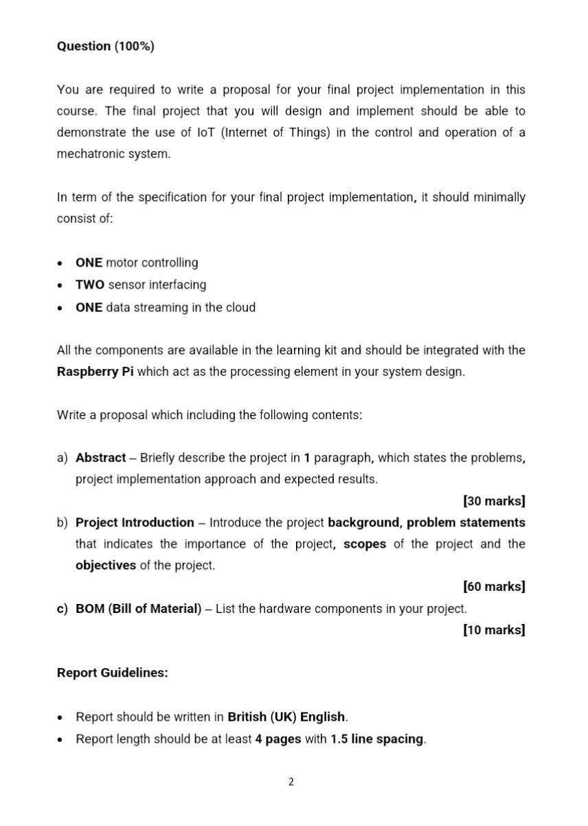 Question (100%) You are required to write a proposal | Chegg.com