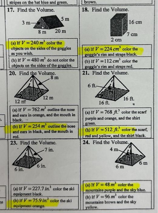 Solved stripes on the hat blue and green. 17. Find the | Chegg.com