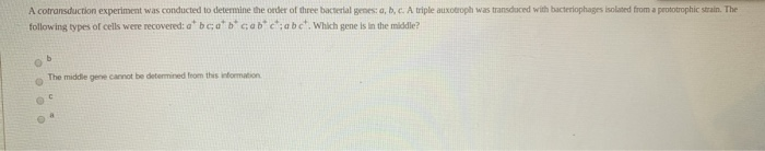 Solved A cotransduction experiment was conducted to | Chegg.com