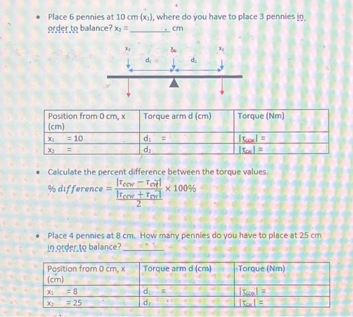 PHY 251 Lab 10 - Torque and Rotational Equilibrium | Chegg.com
