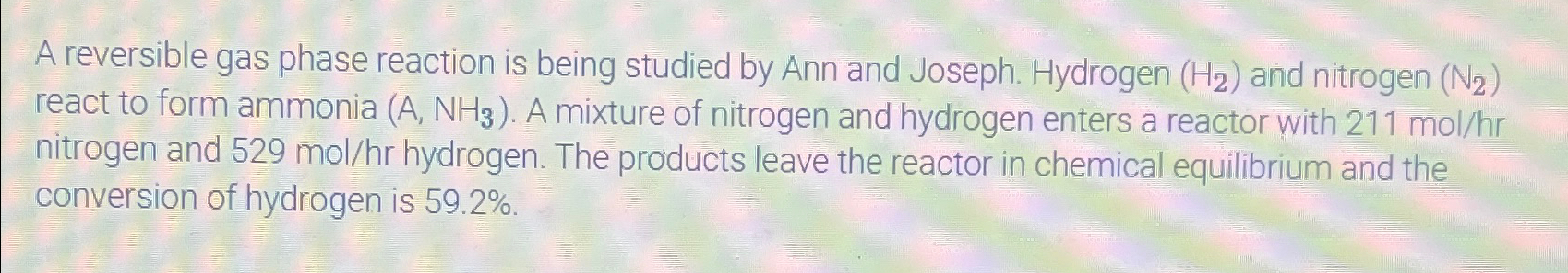 Solved A reversible gas phase reaction is being studied by | Chegg.com
