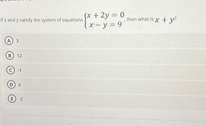 Solved If x and y satisfy the system of equations | Chegg.com