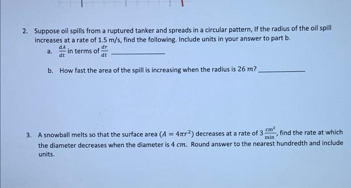 Solved 2. Suppose oil spills from a ruptured tanker and | Chegg.com