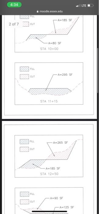 Solved 1. The cut and fill cross sectional areas of a | Chegg.com