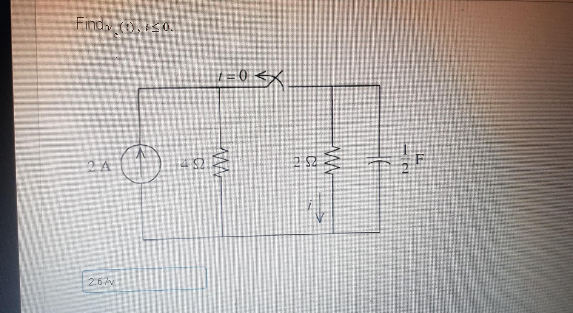 Solved Find vc(t),t≤0 | Chegg.com