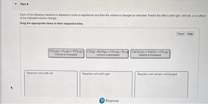 Solved Each of the following reactions is allowed to come to | Chegg.com