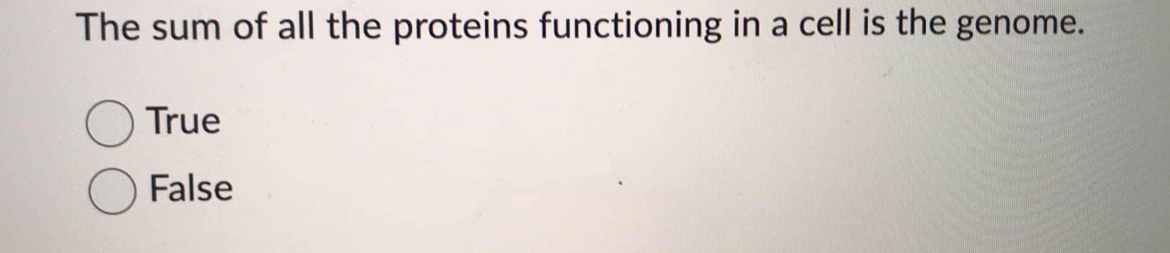 Solved The sum of all the proteins functioning in a cell is | Chegg.com