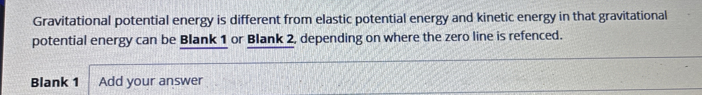 Solved Gravitational potential energy is different from | Chegg.com