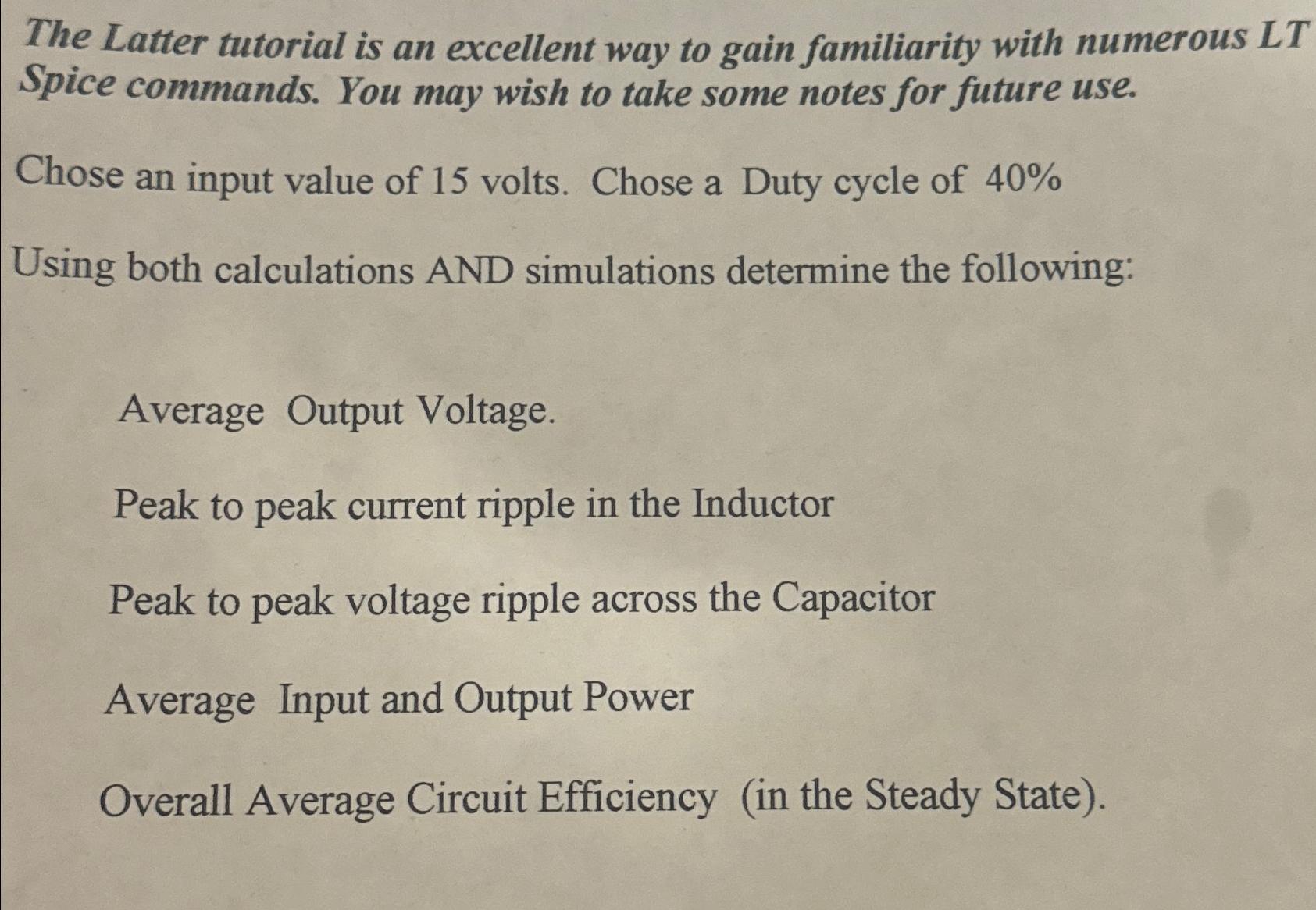 Solved Show Lt Spice SchematicsThe Latter tutorial is an | Chegg.com