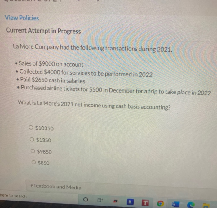 Solved View Policies Current Attempt in Progress La More | Chegg.com