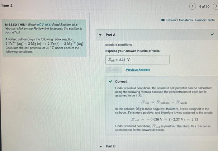 Solved Item 4 4 of 10 A Review Constants ! Periodic Table | Chegg.com
