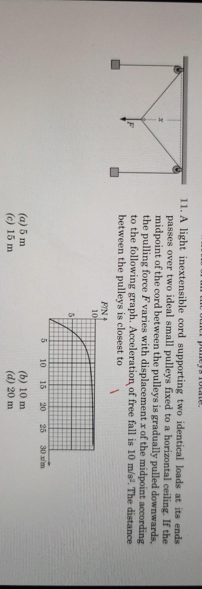 Solved 11. A light inextensible cord supporting two | Chegg.com