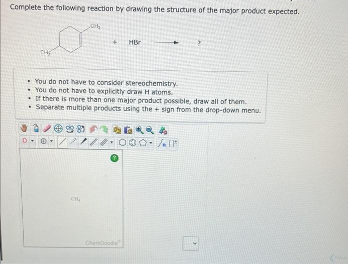 [solved] Complete The Following Reaction By Drawing The St