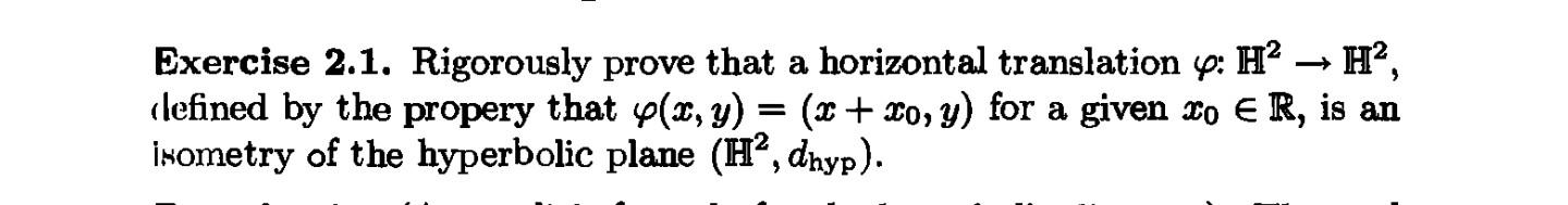 Solved Exercise 2.1. Rigorously prove that a horizontal | Chegg.com