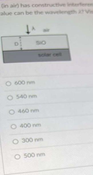 Solved A thin layer of SiO, having an index of refraction | Chegg.com