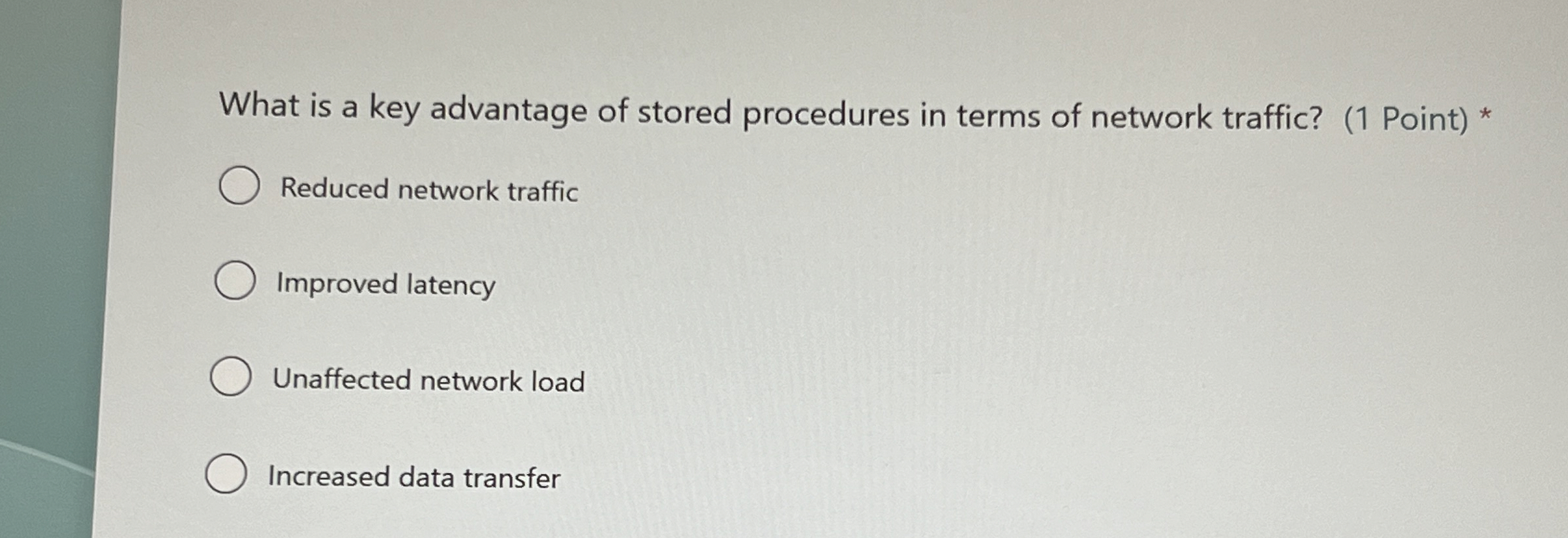 Solved What is a key advantage of stored procedures in terms | Chegg.com