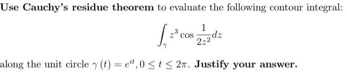 Solved Use Cauchy's residue theorem to evaluate the | Chegg.com