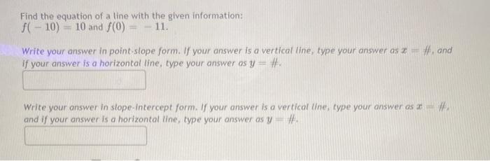 Solved Write an equation for a linear function given a graph | Chegg.com