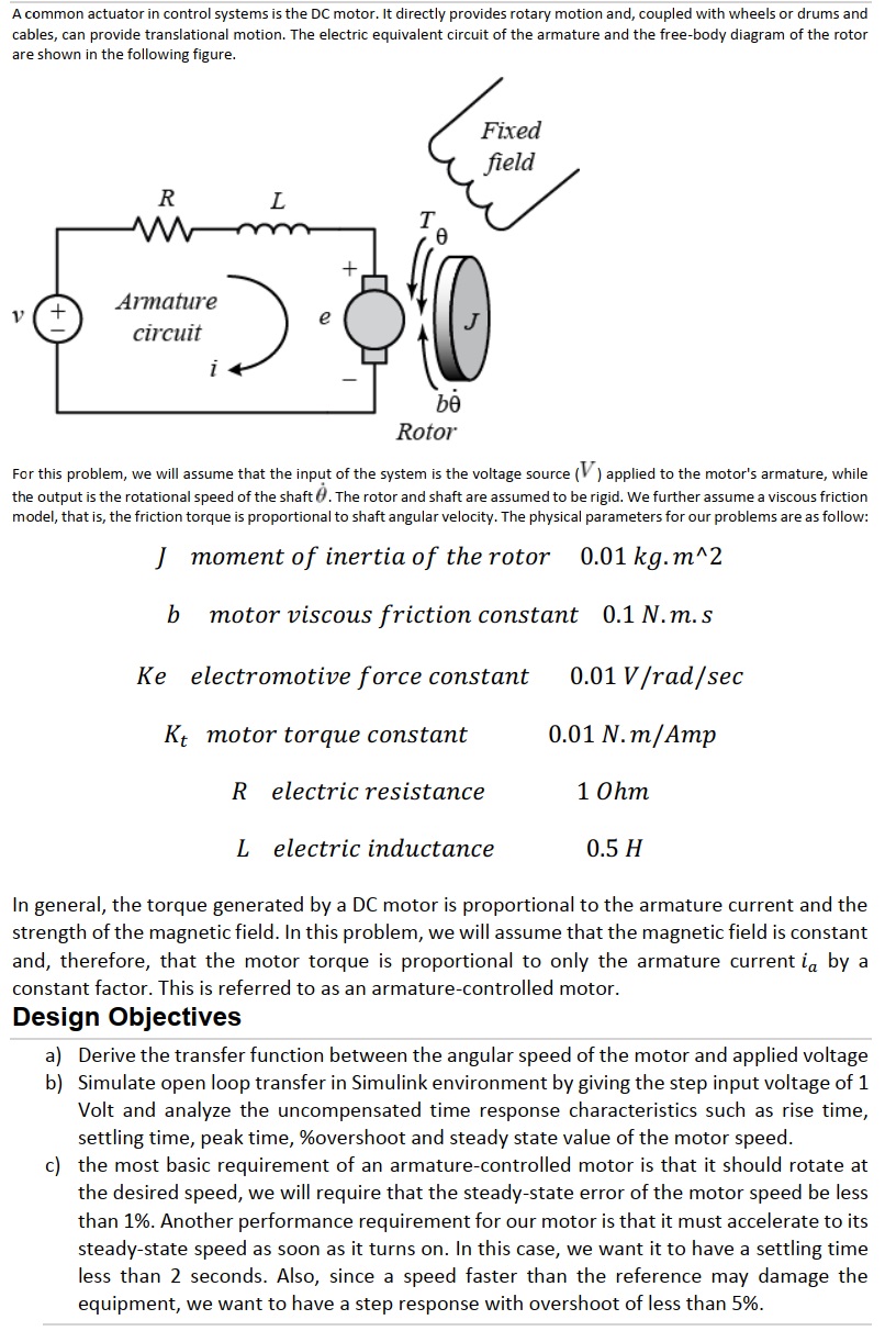 Solved In general, the torque generated by a DC motor is | Chegg.com