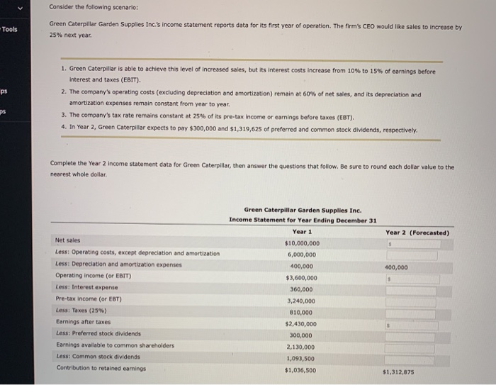 Solved Consider the following scenario: Green Caterpillar | Chegg.com