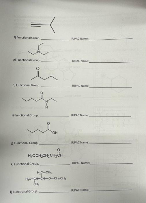 6. Write the name of the functional group and IUPAC | Chegg.com